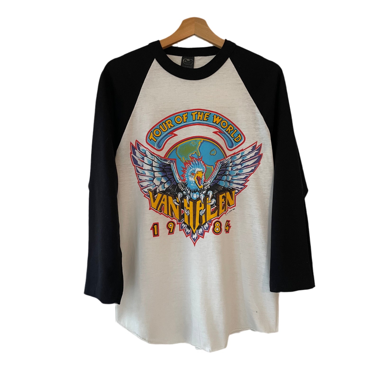 Van Halen - Tour Of The World 1984 - Original Vintage 3/4 Sleeve jerse ...